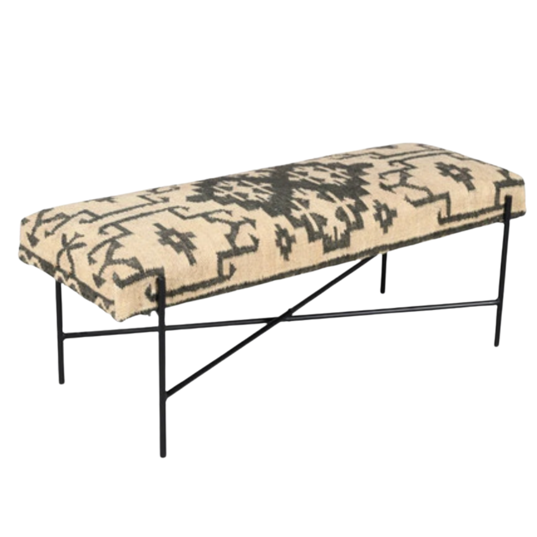 Sirr Handmade Jute Bench with Metal Legs - Interior Design Studio in ...